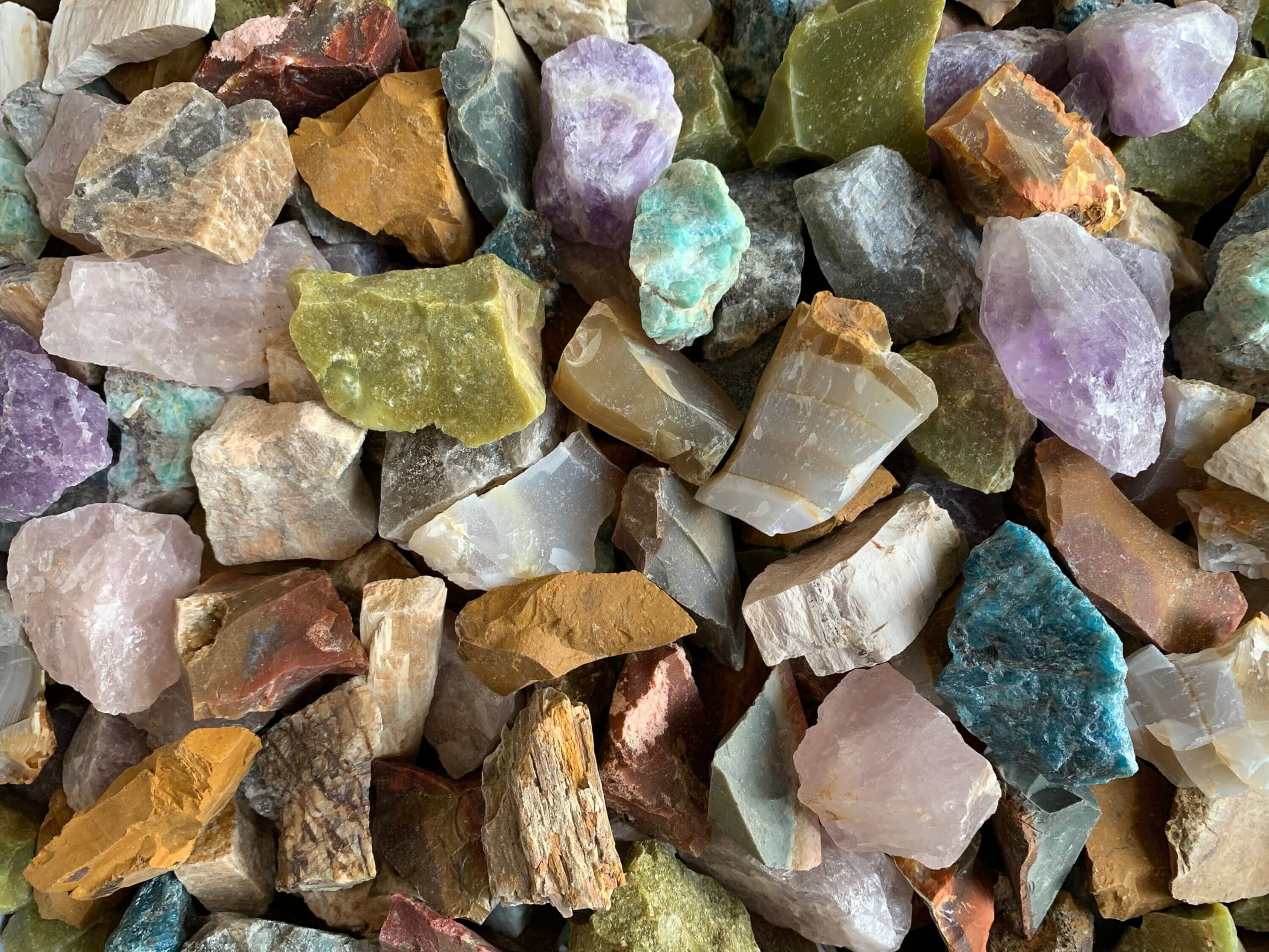 1/2 LB Raw Assorted Crystals, Natural Assorted Stone, Natural Rough ...
