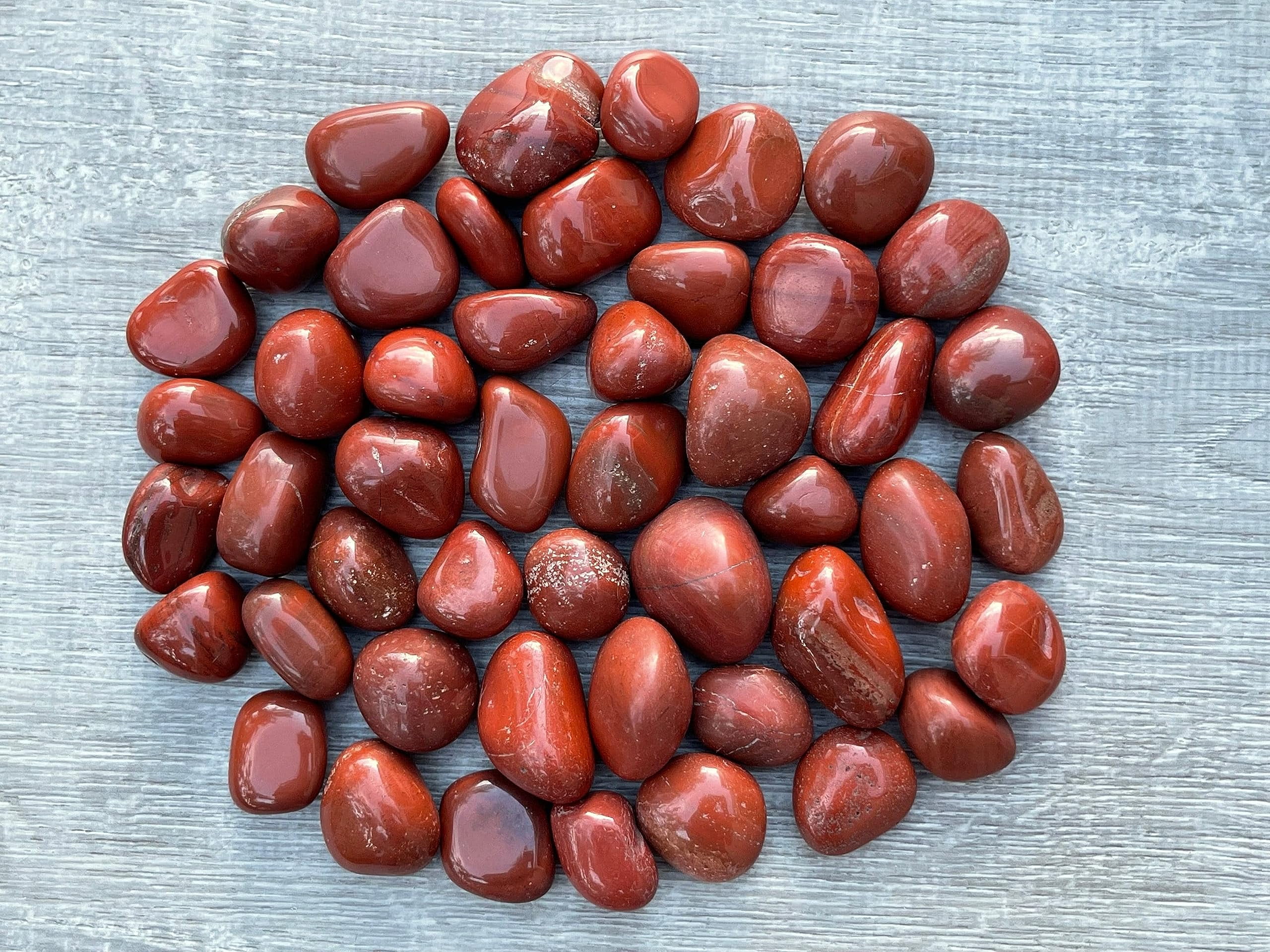 1/2 LB Red Jasper Tumbled Stones, Polished Red Jasper Gemstone, Red ...