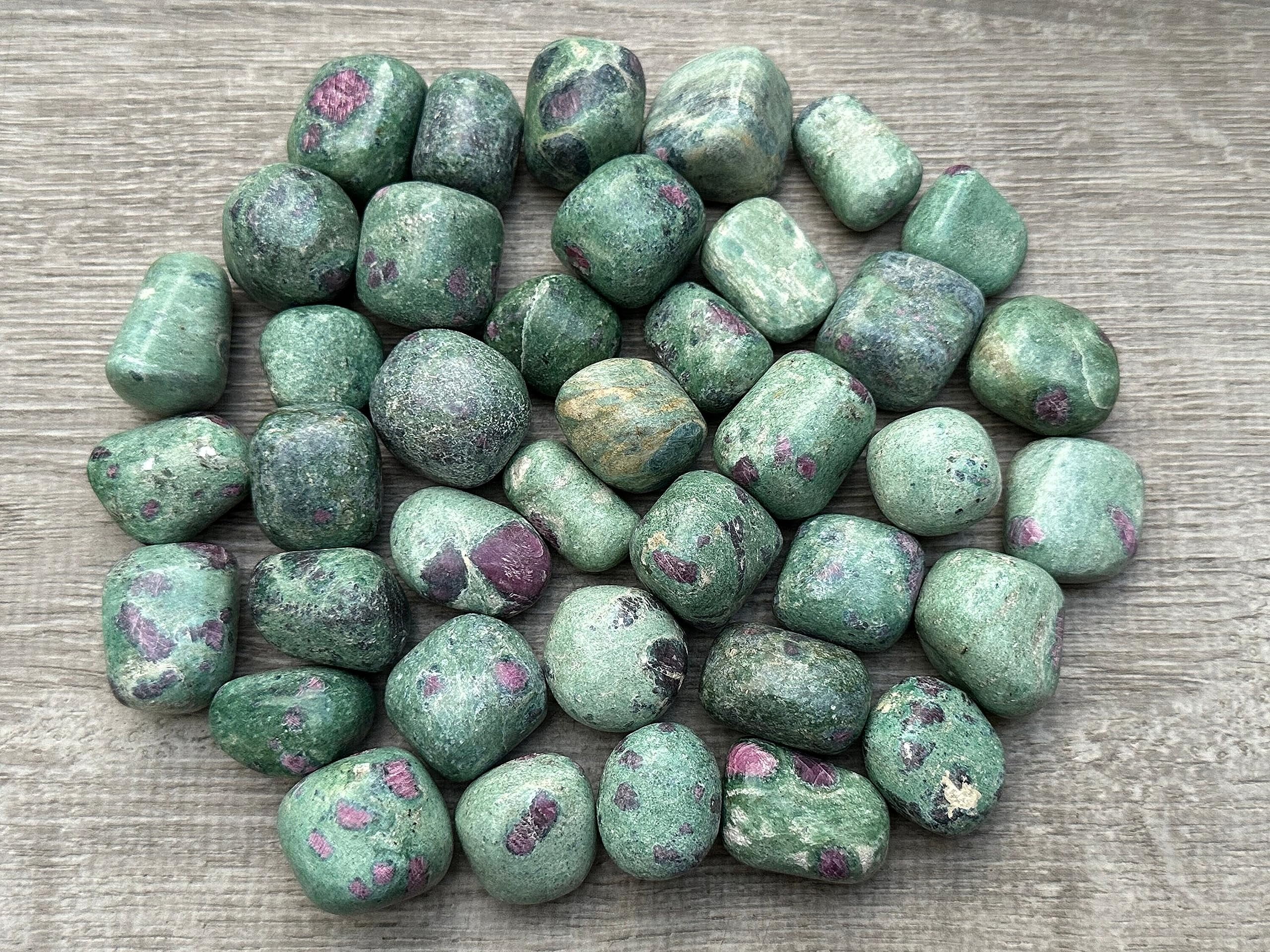1/2 LB Ruby Fuchsite Tumbled Stones, Polished Natural Ruby Fuchsite ...