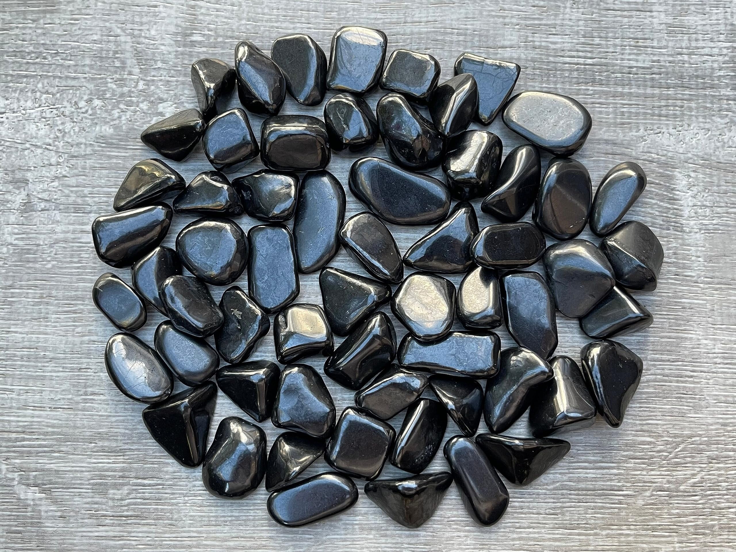1/2 LB Shungite Tumbled Stones, Polished Natural Shungite Gemstone ...