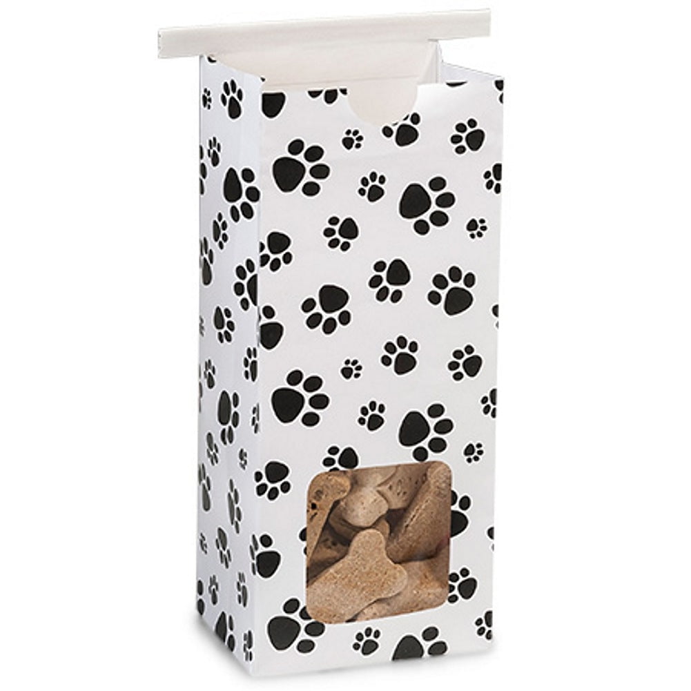 1/2 Lb Paw Print Window Tin Tie Coffee Bags - 3 3/8in. X 2 1/2in. X 7 3 ...