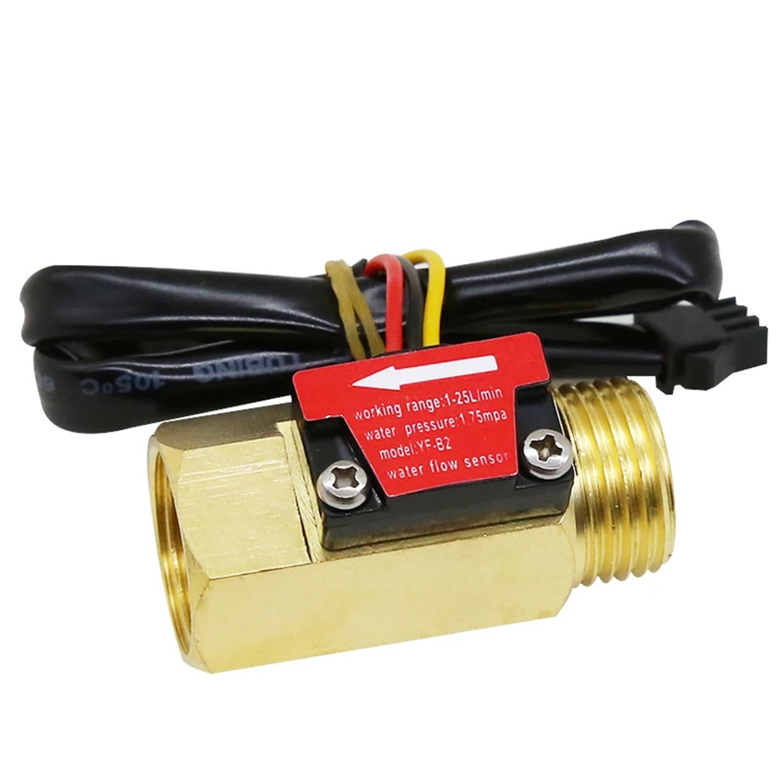 1/2" Male Female Thread Water Flow Sensor Brass 1.75MPa Hall Sensor ...