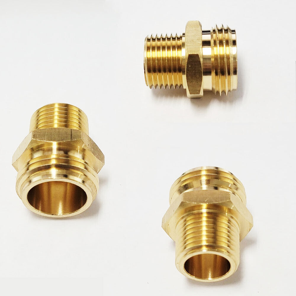 1/2" Male NPT Pipe to 3/4" Male Garden Hose GHT Thread Adapter Water. 1 ...