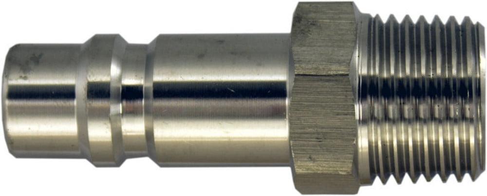 1/2" Male Quick-Disconnect Plug Stainless Steel Heavy-Duty Industrial ...
