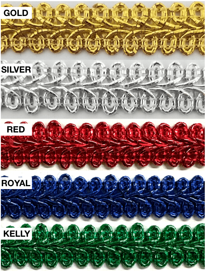 1/2" Metallic French Chinese Braid Gimp Trim - 10 Continuous Yards ...