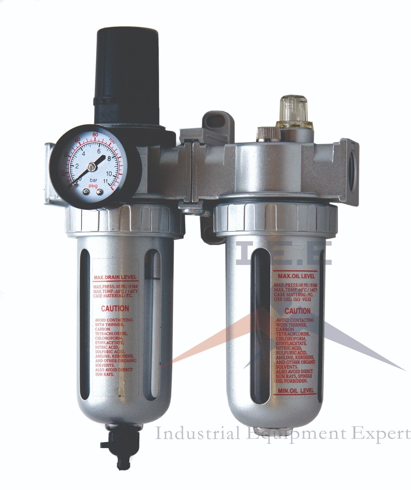 1/2" Mid Flow Air Moisture Filter Regulator Oiler Separator Lubricator ...