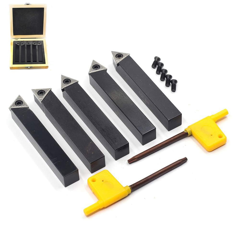 1/2" Mini Lathe Indexable Carbide Turning Tool Holder 5 Pieces/Set ...