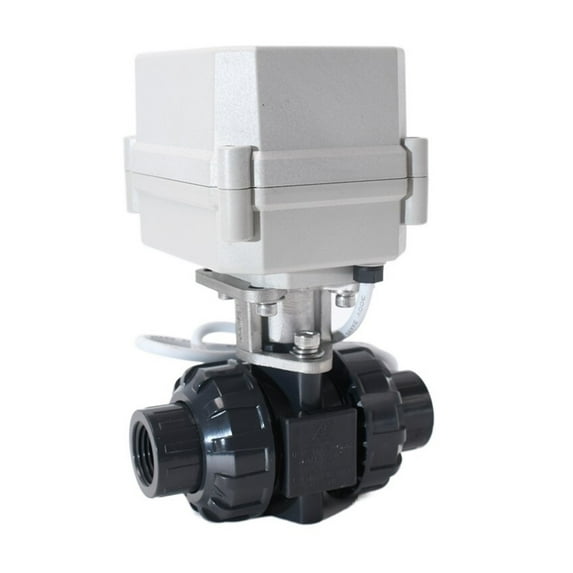 1/2'' Motorised Ball Valve DN15 2-Way BSP/NPT/Socket End UPVC 9-24VAC ...