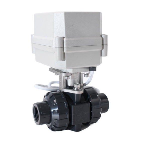 1/2'' Motorised Ball Valve DN15 2-Way BSP/NPT/Socket End UPVC 9-24VAC ...
