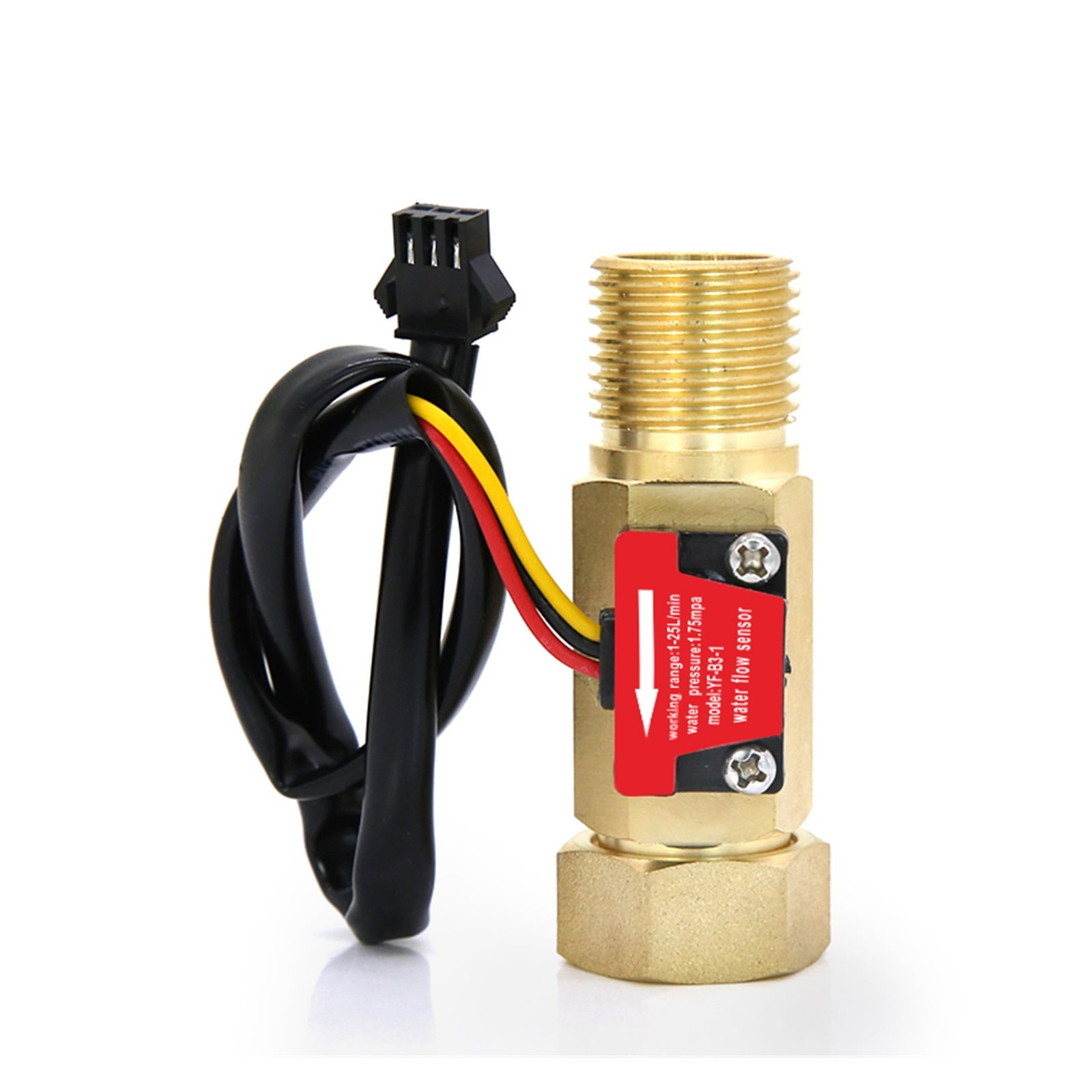 1/2" NEW Male Female Thread Water Flow Sensor, Brass 1.75MPa Hall ...