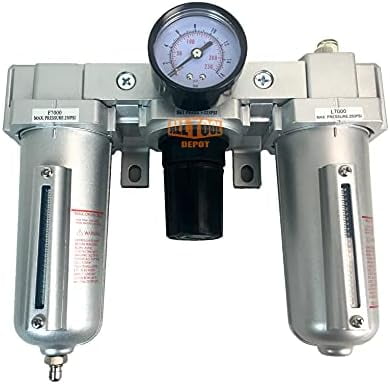 1/2" NPT HEAVY DUTY Compressed Air In Line Filter Regulator Lubricator ...