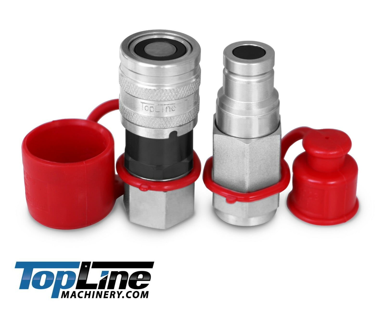 1/2" NPT Thread Flat Face Quick Connect Hydraulic Couplers Set, 3/8 ...