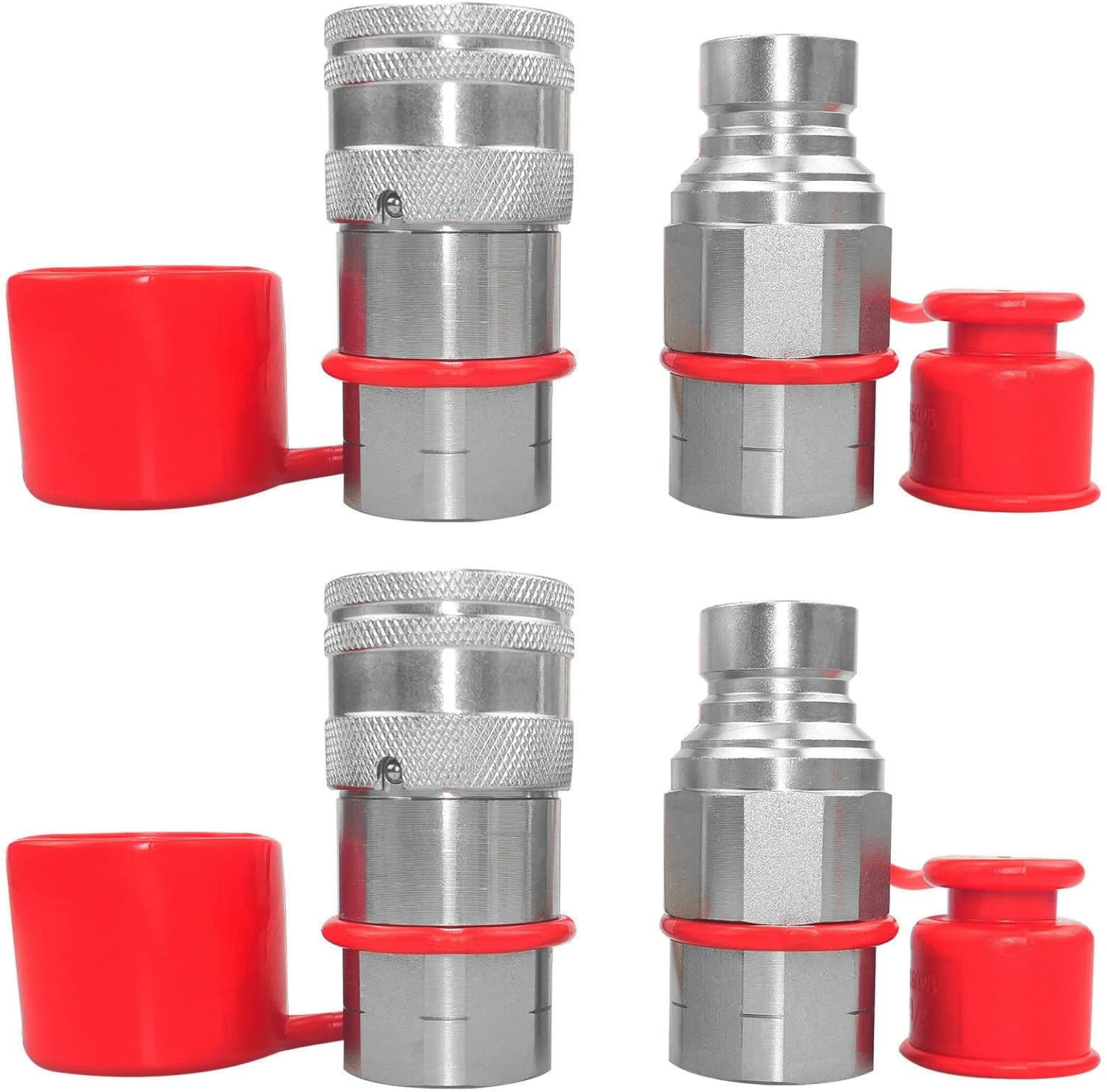 1/2" NPT Thread Skid Steer Flat Face Hydraulic Quick Connect Couplers ...