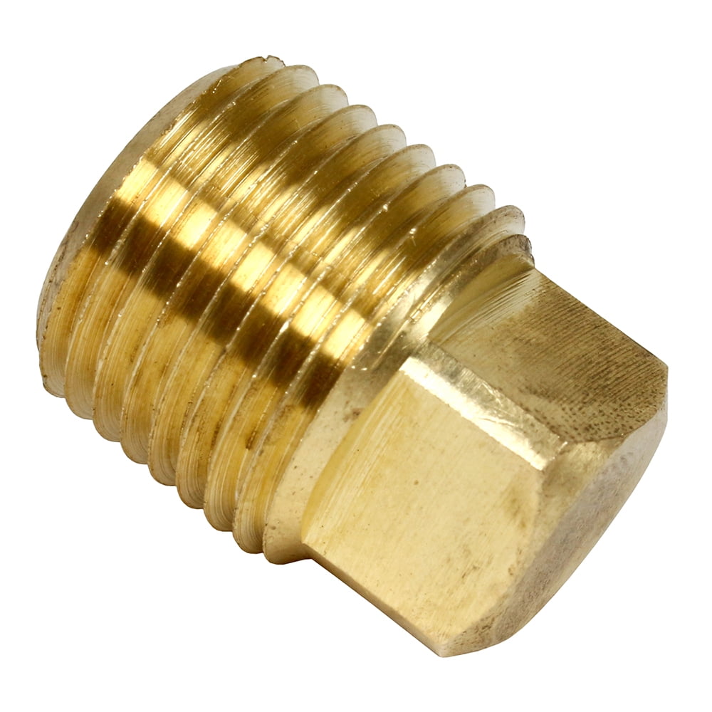 1/2" NPTF Barstock Square Head Plug Solid Brass Pipe Fitting End Cap ...
