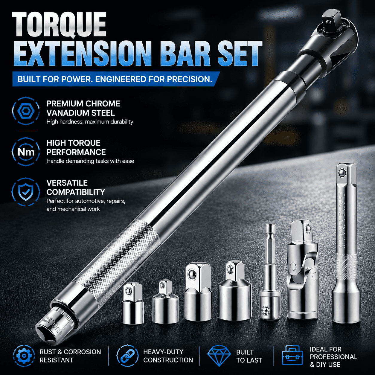 1/2" Offset Extension Wrench Impact, Socket Wrench Extender Tool for ...