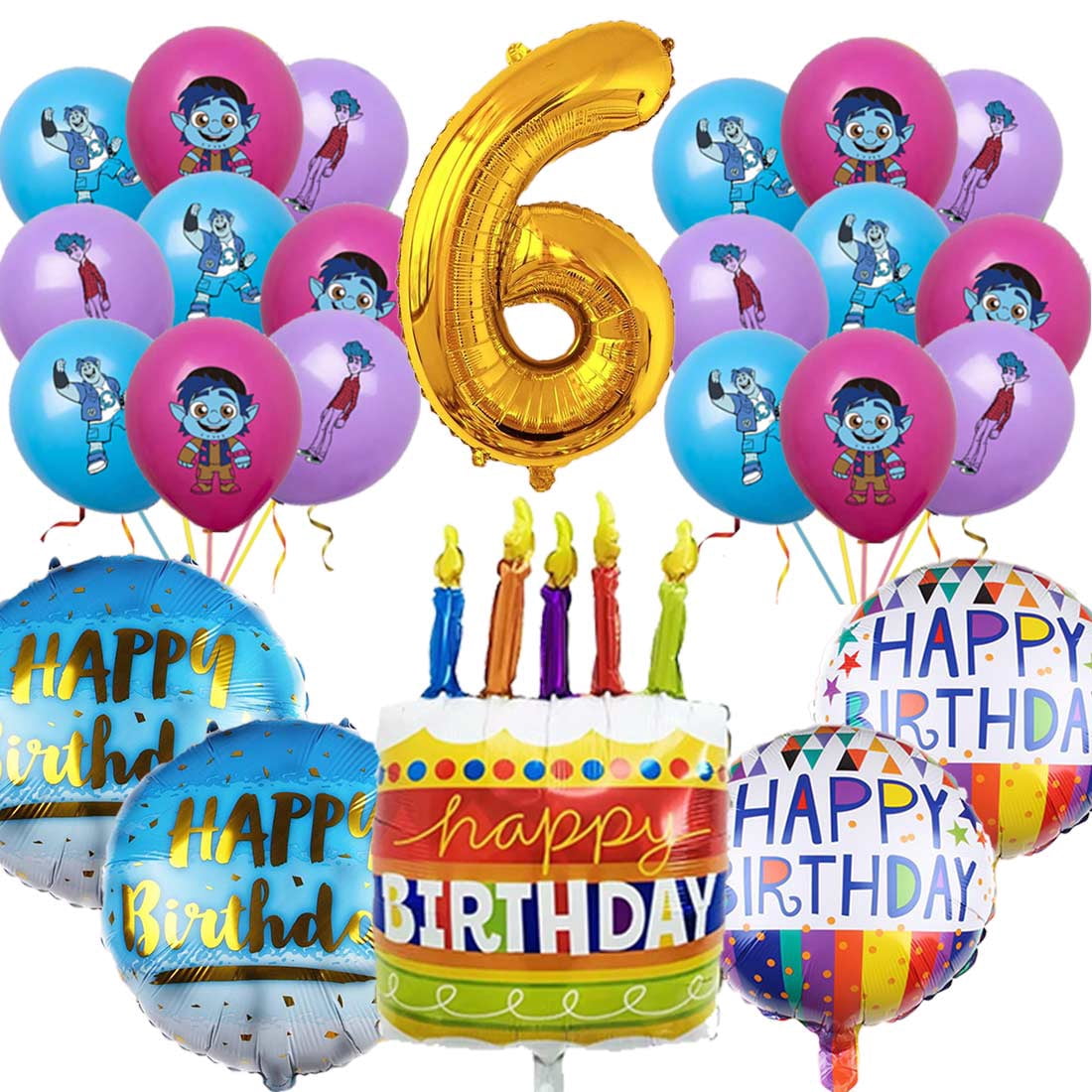 1/2 Onward Balloons Party Supplies 6th Big Number Decorations Decor Kit ...