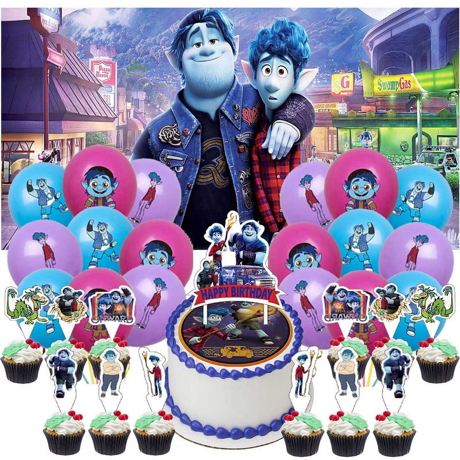 1/2 Onward Party Decor Set Cake Topper Latex Balloons Supplies ...