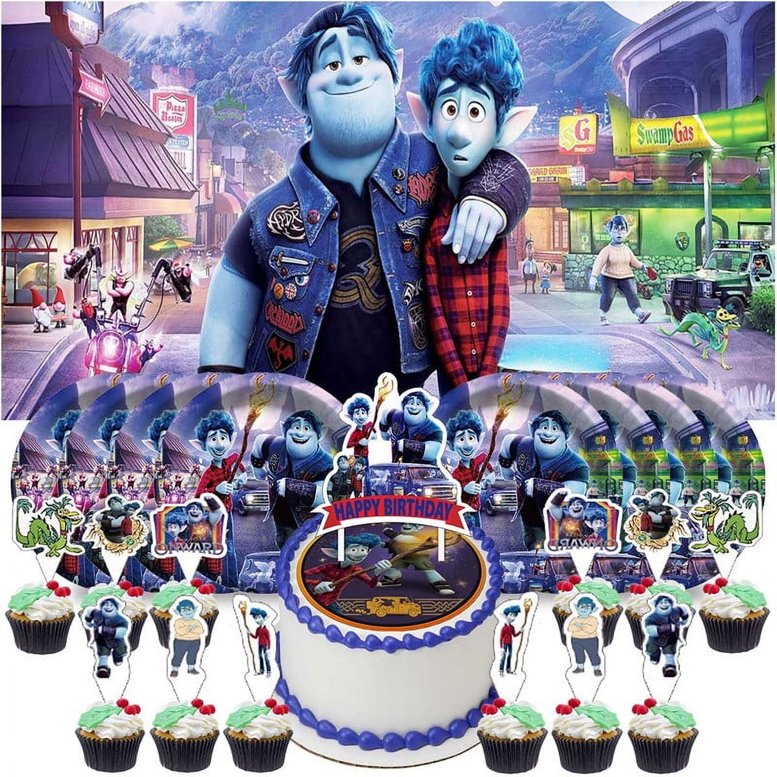 1/2 Onward Party Supplies Decor Decorations Plates Movie Cake Topper ...