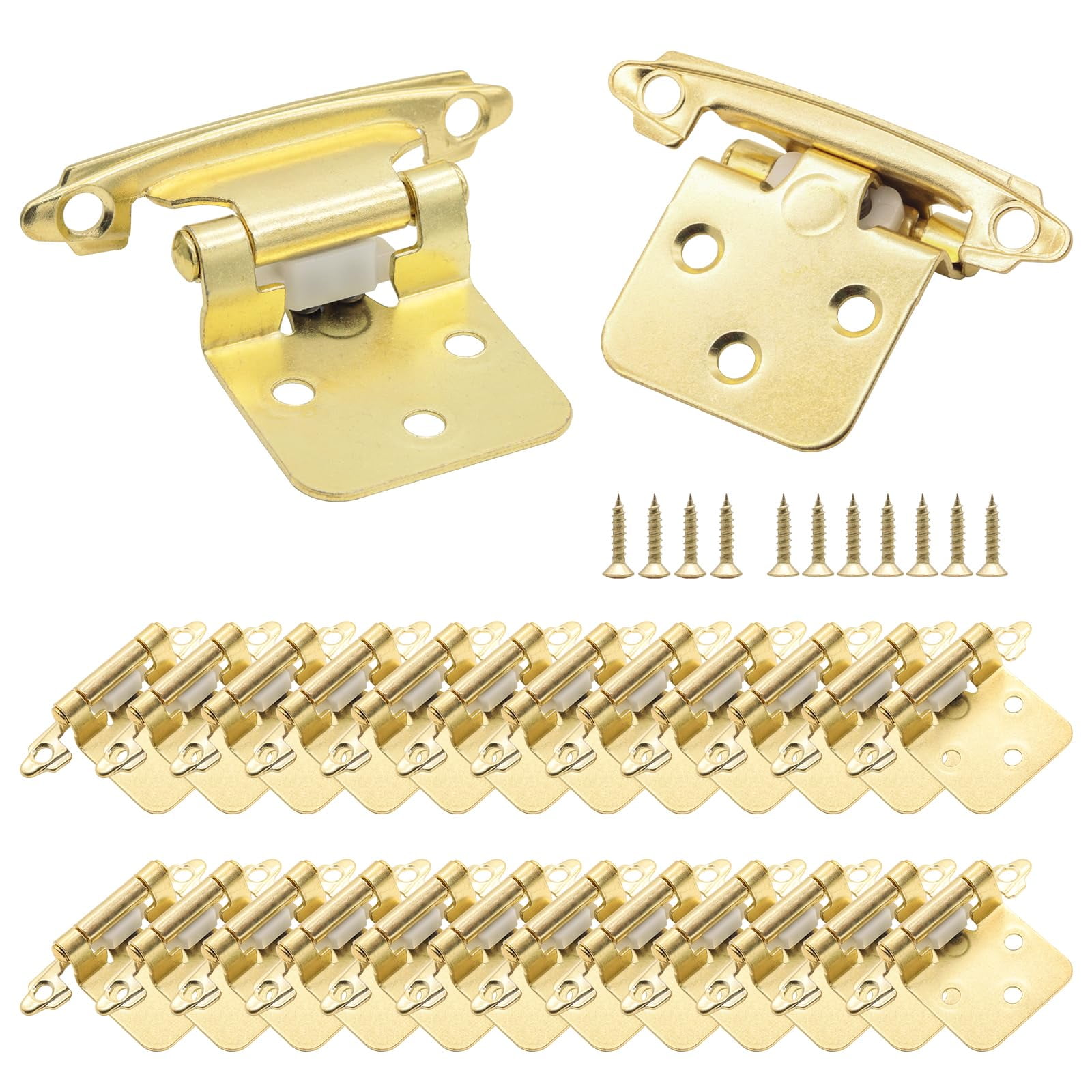 25 Pair (50 Pack) Cabinet Hinges, 1/2 Inch Overlay Cabinet Door Hinges ...