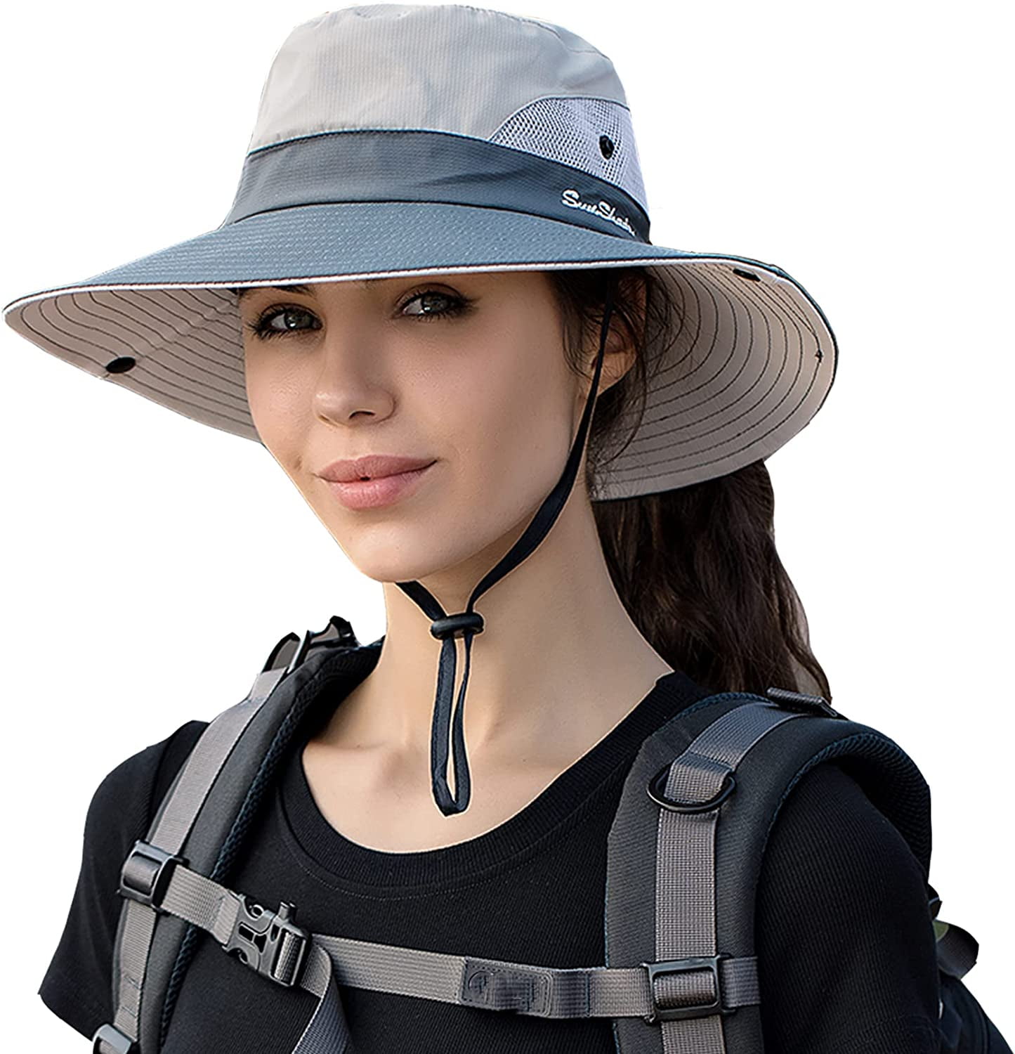 1 & 2 PCS Sun Hat for Women Men 3” Wide Brim UPF 50+ Fishing & Bucket ...