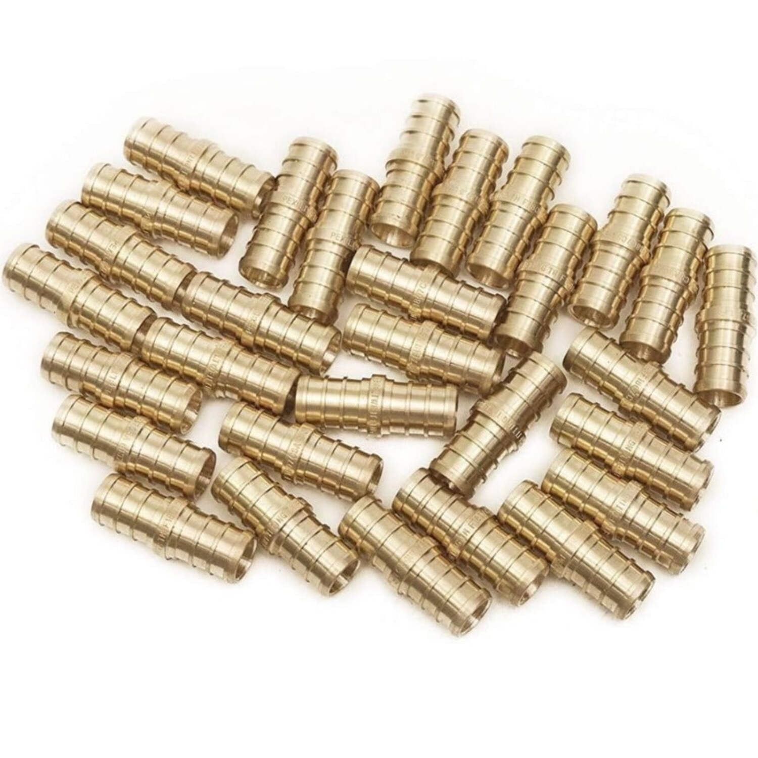 1/2 PEX Straight Coupling Fittings Crimp Brass for PEX Pipe Plumbing ...