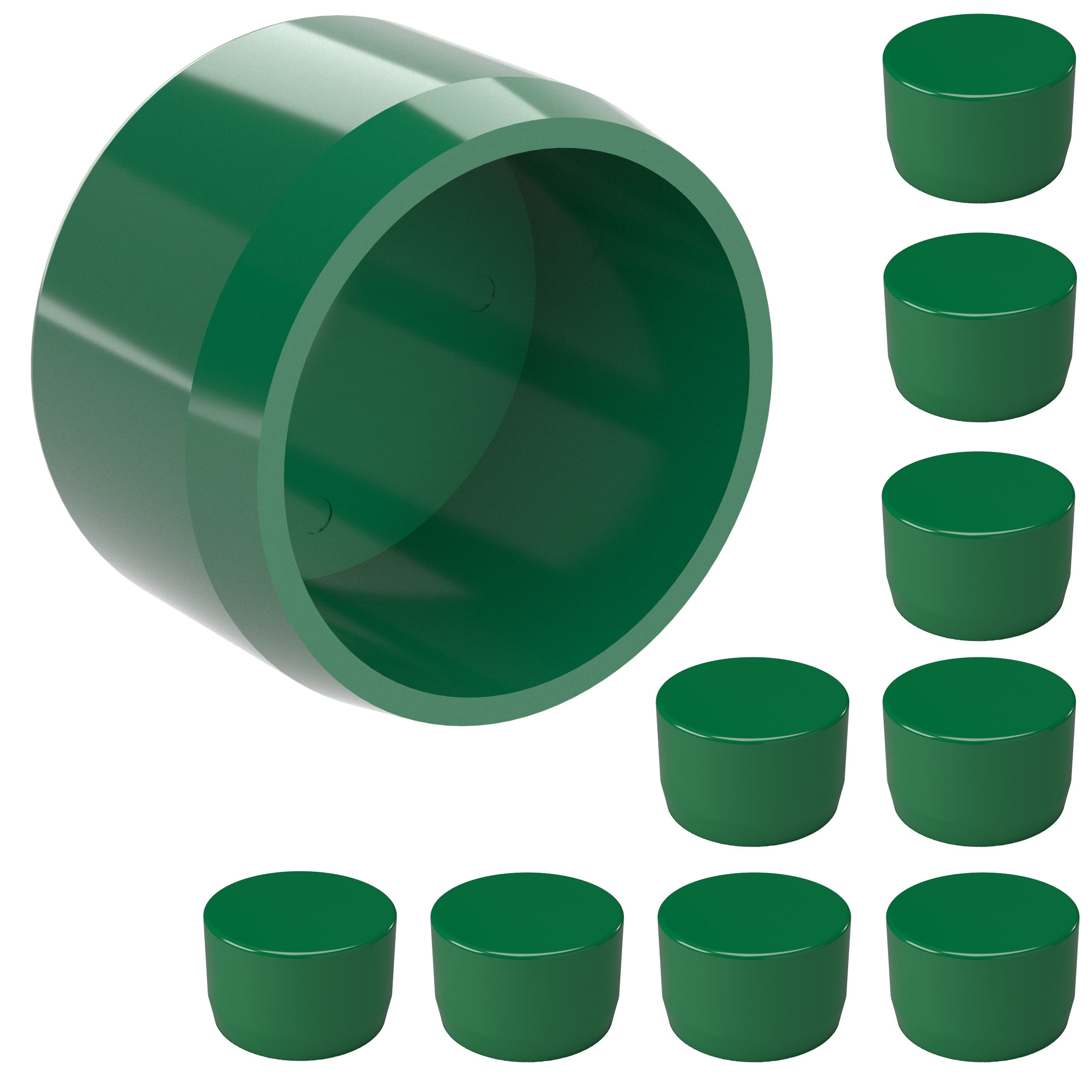 FORMUFIT 1/2" External Furniture Grade PVC End Cap in Green, Made In ...