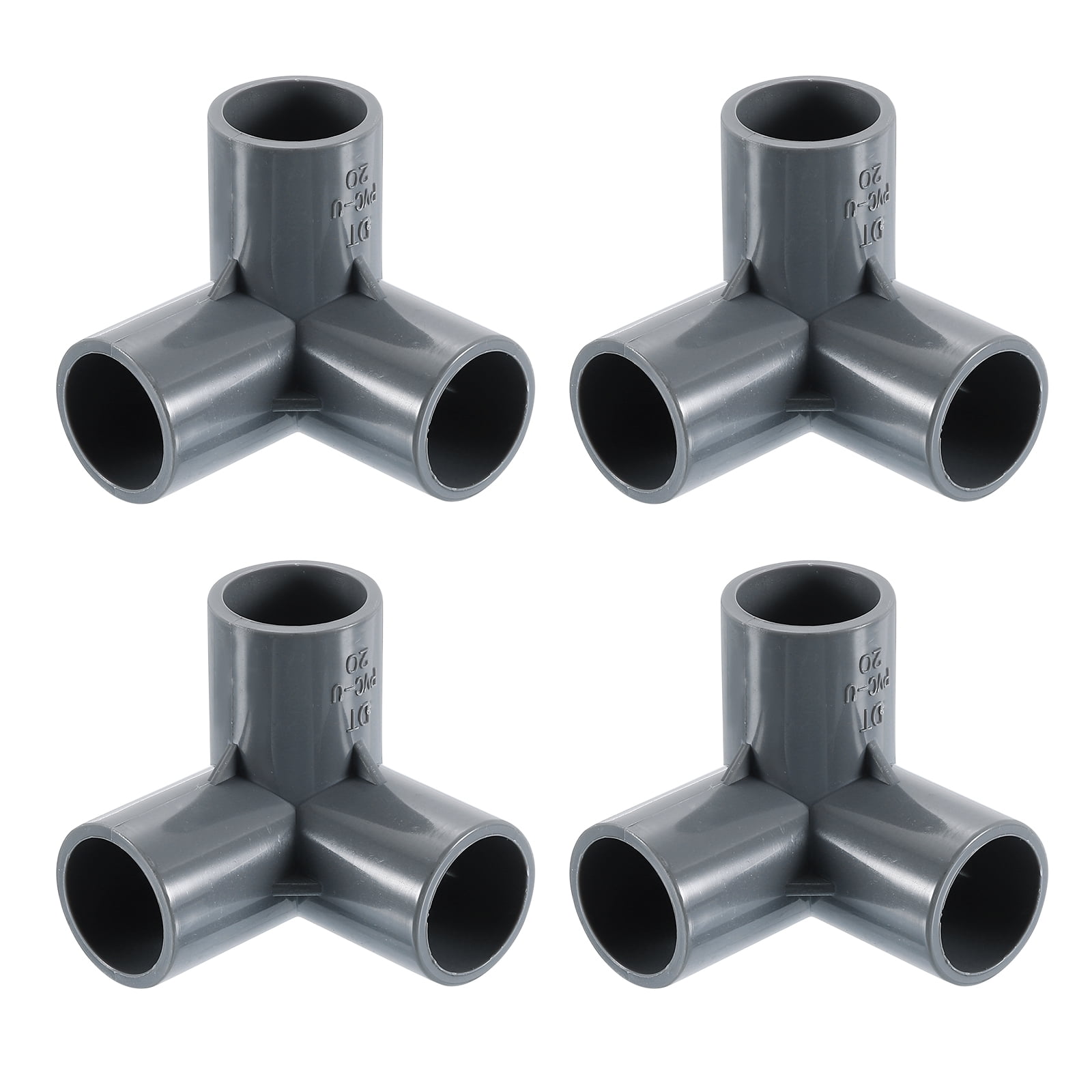 1/2" PVC Fittings, 4 Pcs 3 Way Elbow Connector Elbow PVC Corner Fitting ...