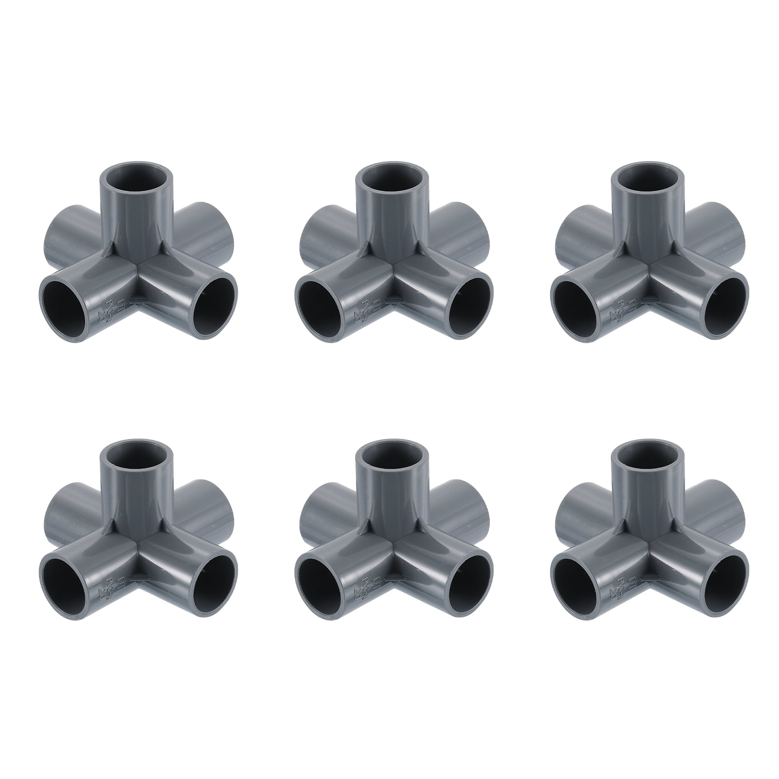 1/2" Fittings, 6Pcs 5 Way Elbow Connector Elbow Corner Fitting, Grey ...