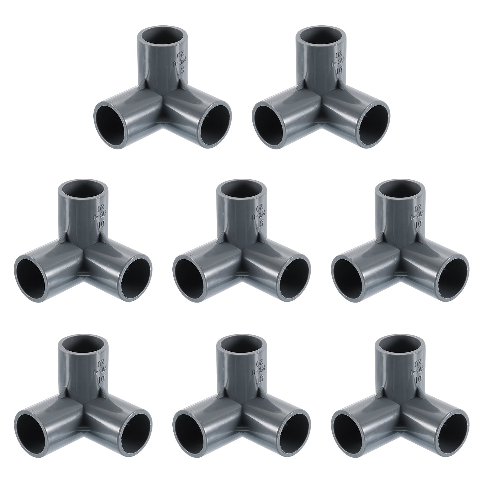 1/2" Fittings, 8Pcs 3 Way Elbow Connector Elbow Corner Fitting, Grey - Walmart.com