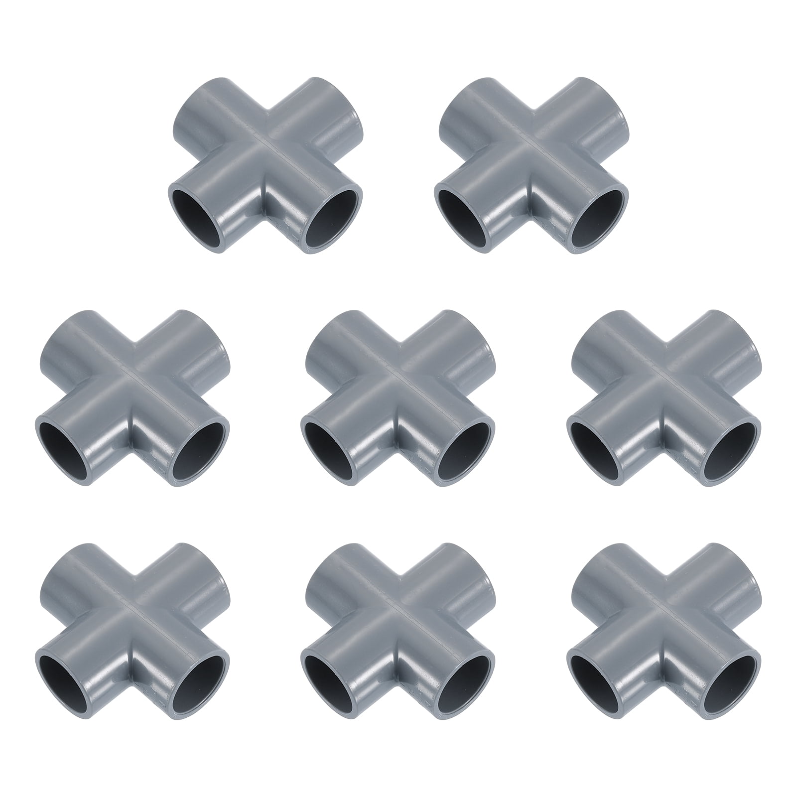 1/2" PVC Fittings, 8 Pcs 4 Way Elbow Connector Elbow PVC Corner Fitting, Grey - Walmart.com