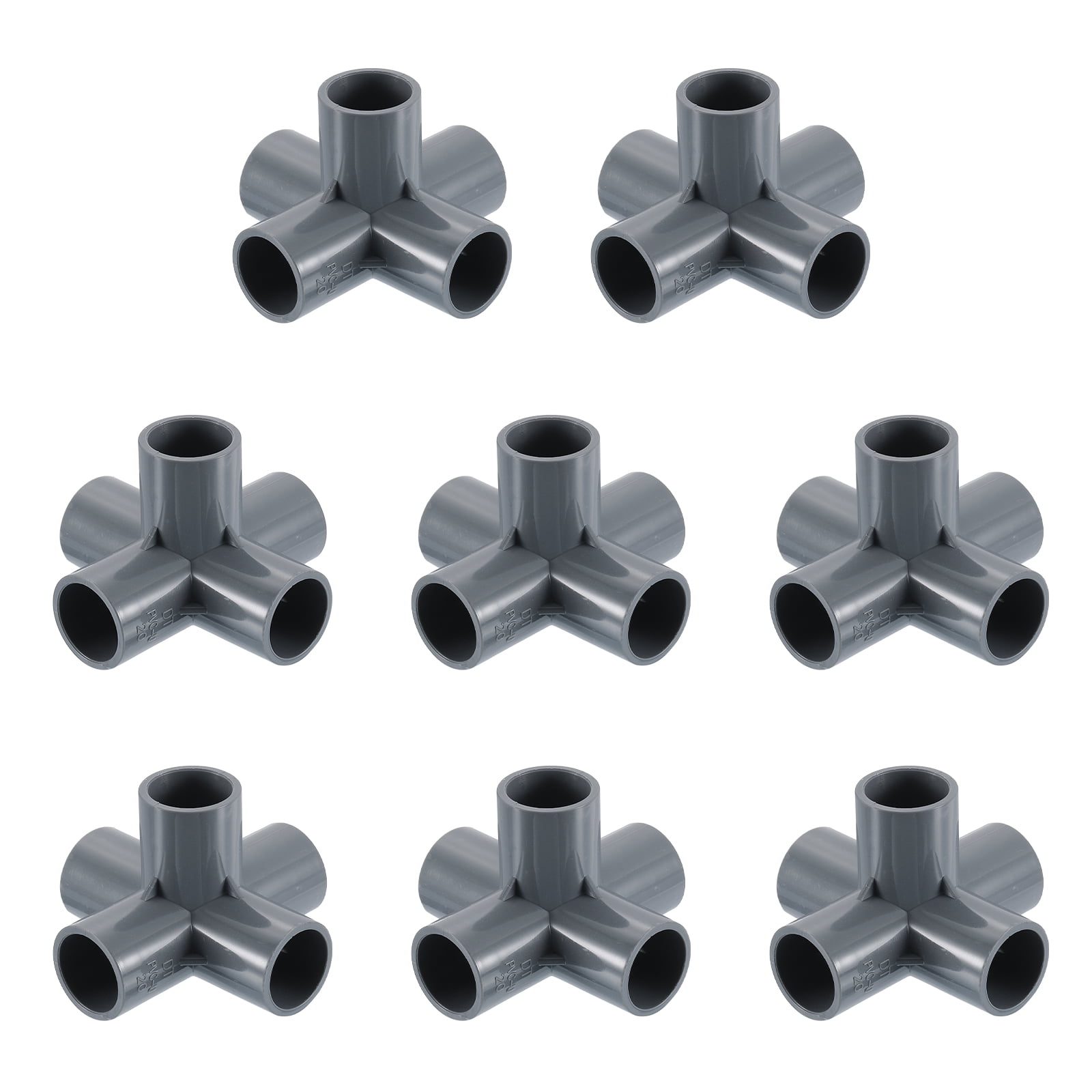 1/2" PVC Fittings, 8 Pcs 5 Way Elbow Connector Elbow PVC Corner Fitting, Grey - Walmart.com