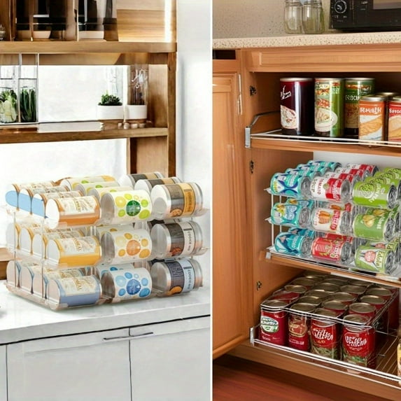 1/2-Pack 3-Tier Can Organizer (3 Sets) - Holds 36 Cans, Automatic ...