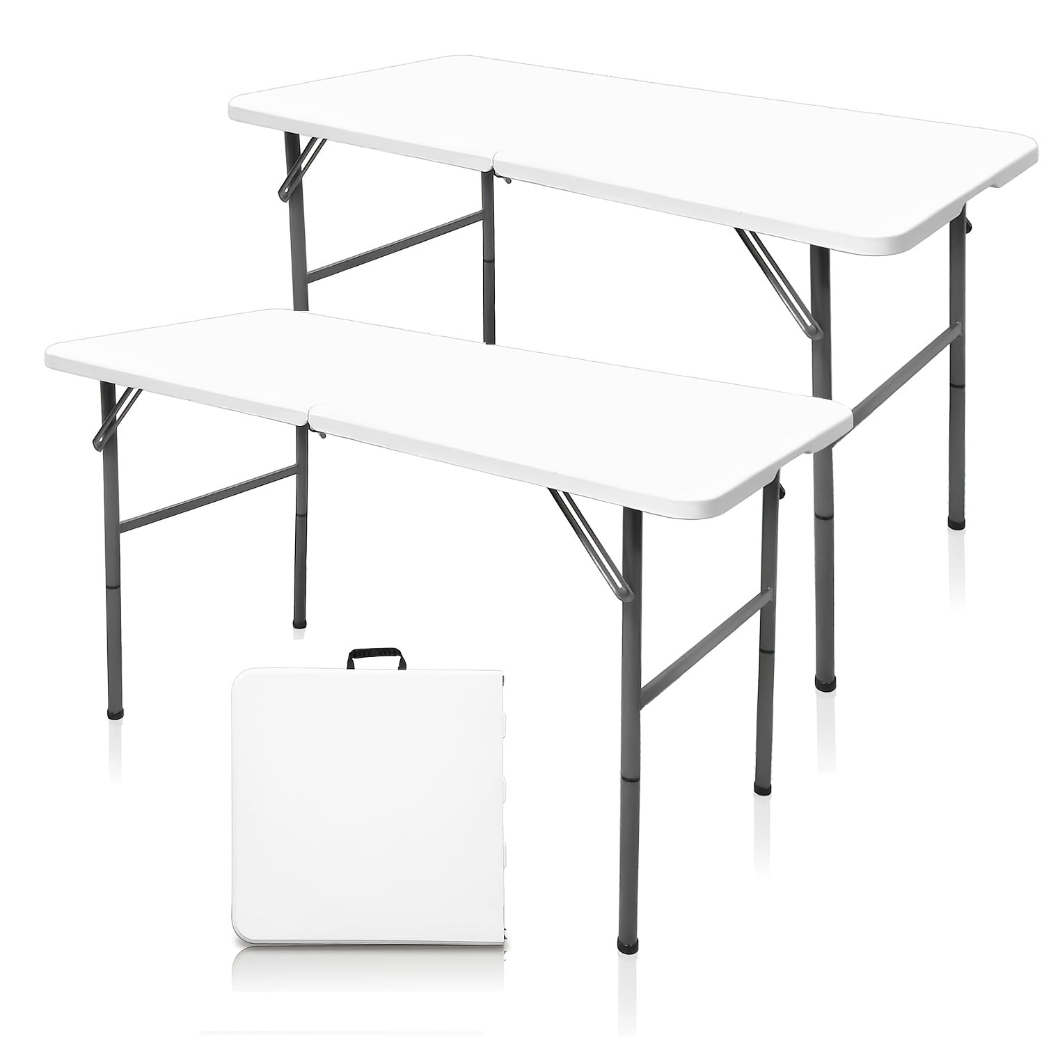 1/2 Pack 4/6/8 FT Plastic Folding Dining Table, White High Duty ...