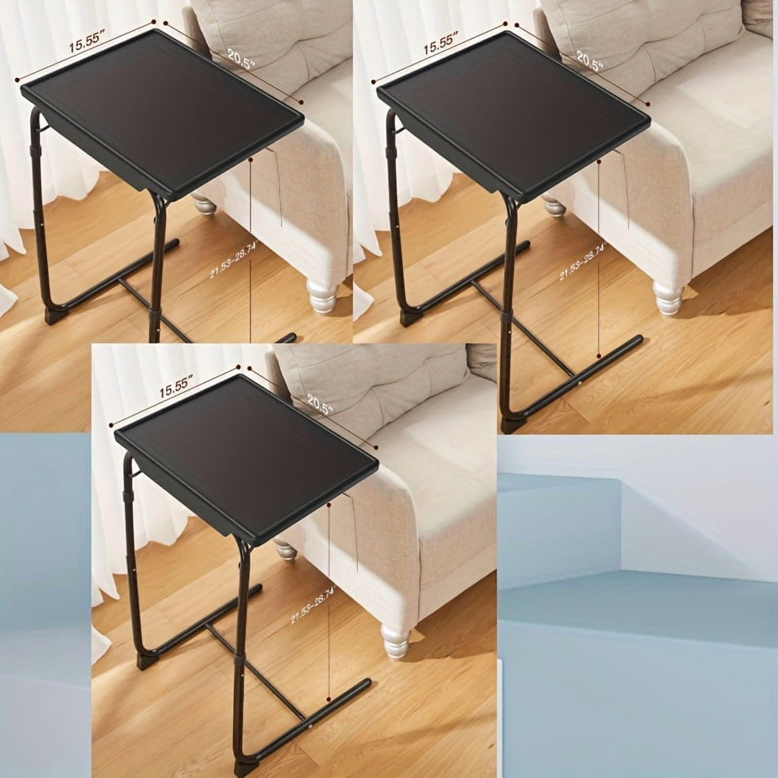 1/2 Pack Adjustable Foldable Desk - Folding Tray with 6 Height & 3 Tilt ...
