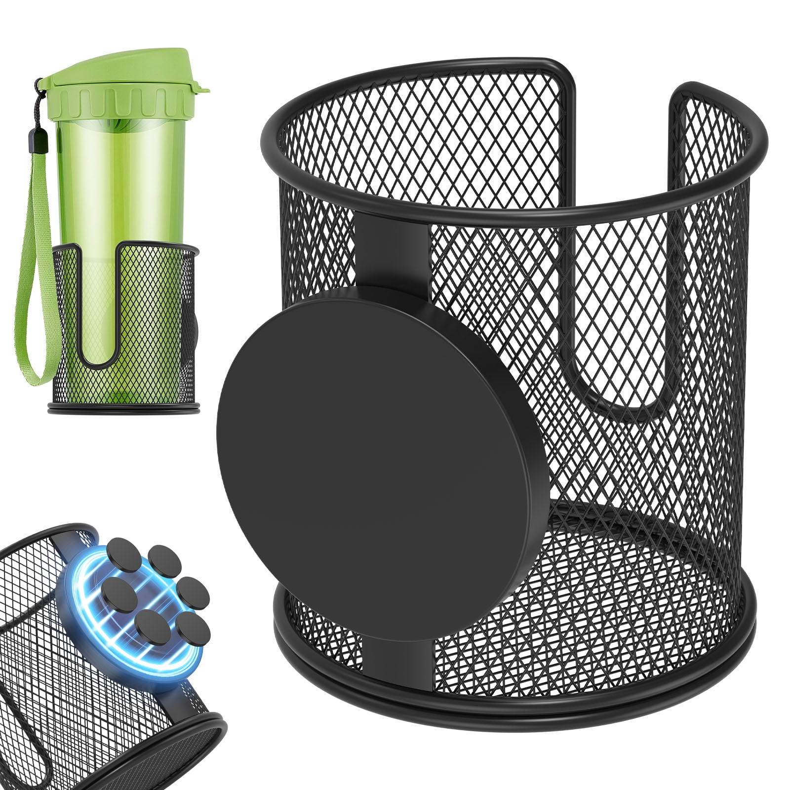 1/2 Pack Magnetic Cup Holder Fully Covered Anti Fall Magnetic Drink ...