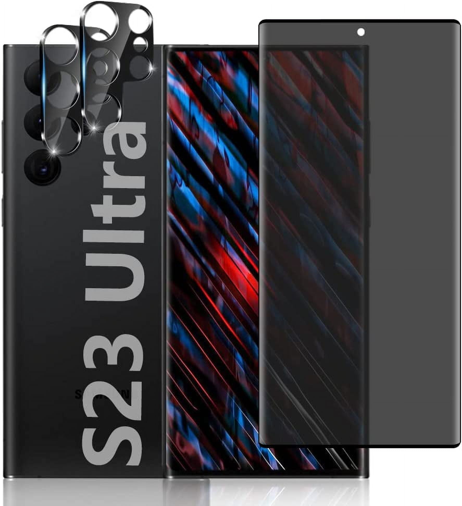 [1+2 Pack] Privacy Screen Protector and Camera Lens Protector for ...