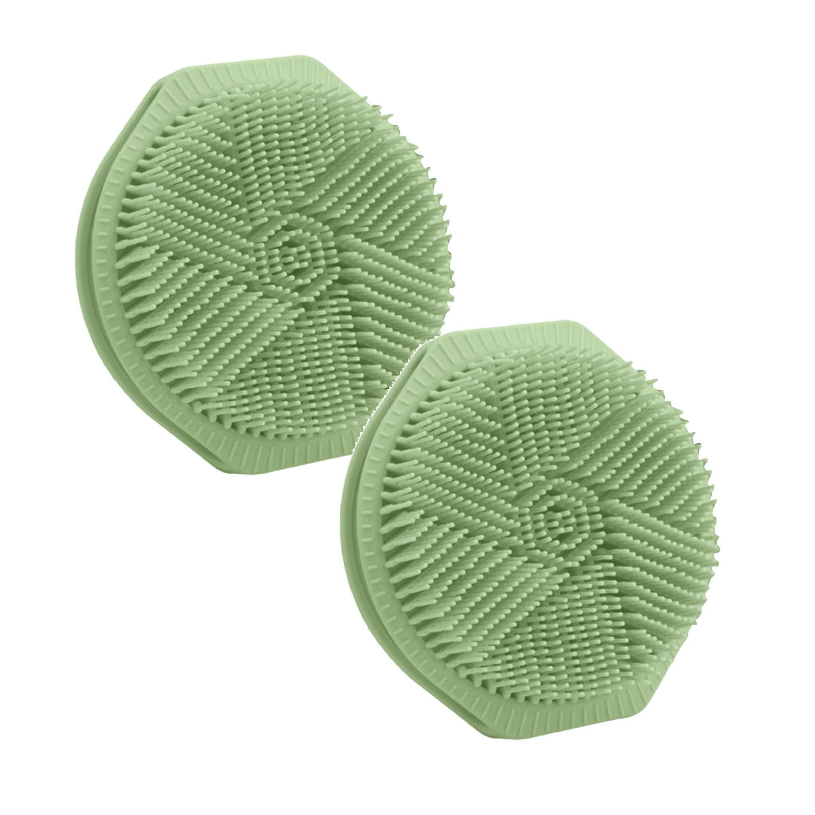 1/2 Pack Silicone Exfoliating Body Scrubber with Handle, Soft Silicone ...