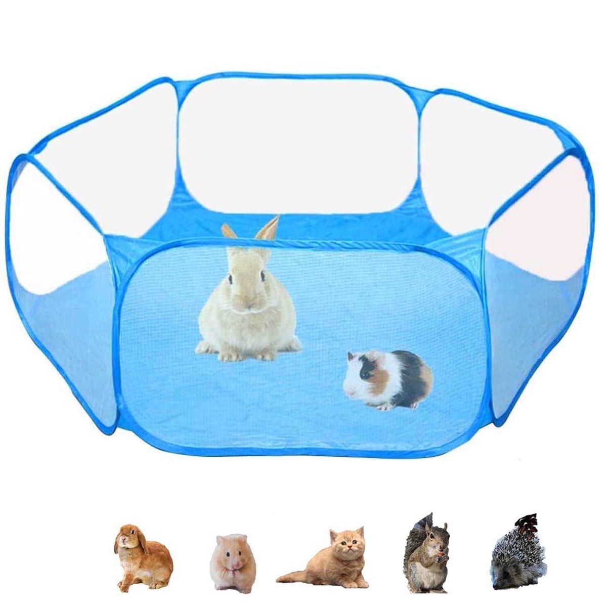 Keyohome 1/2 Pack Small Animals Pet Playpen, Breathable & Transparent ...