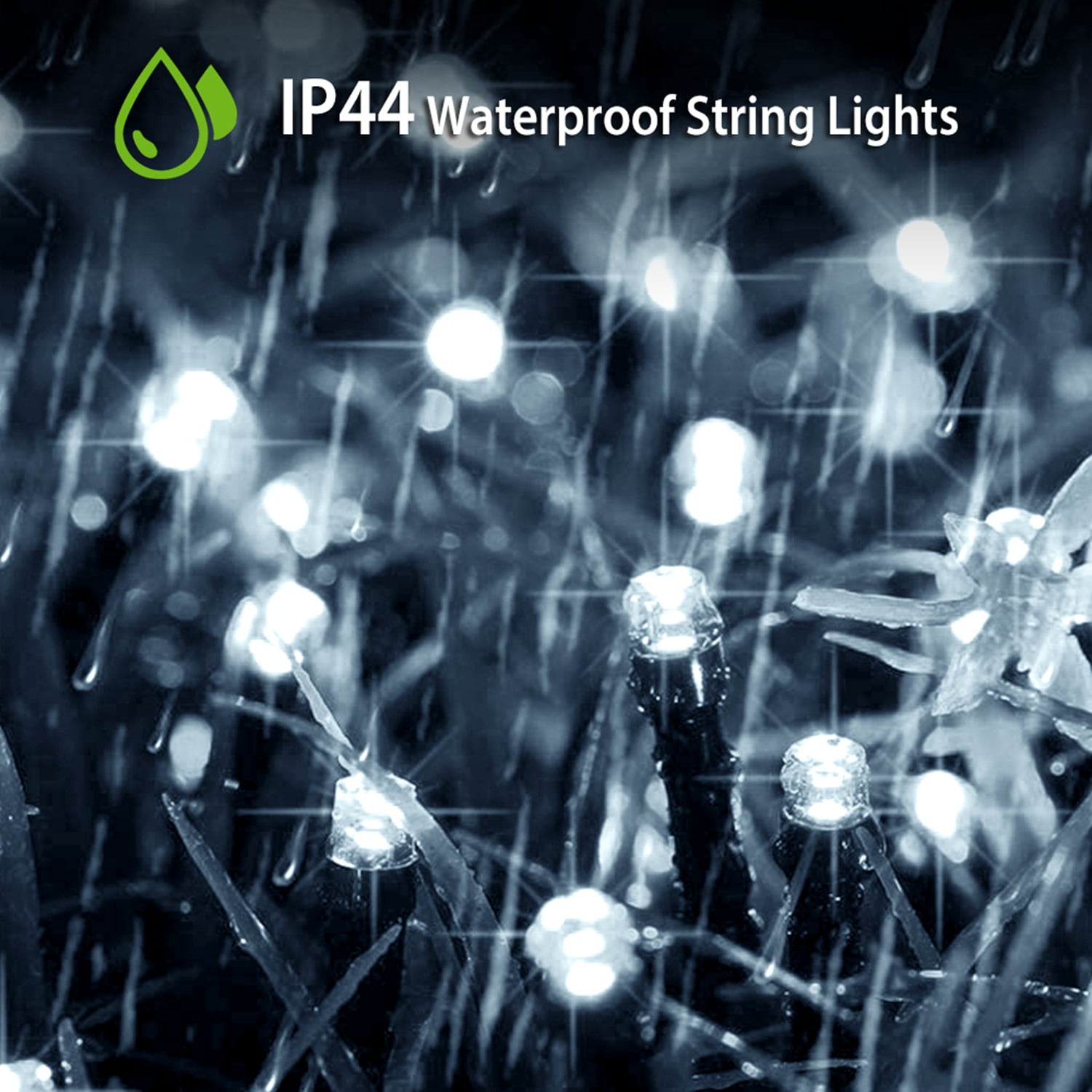 1/2 Pack SolarEK Solar String Light, 100LED Beads IP44 Waterproof Fairy ...