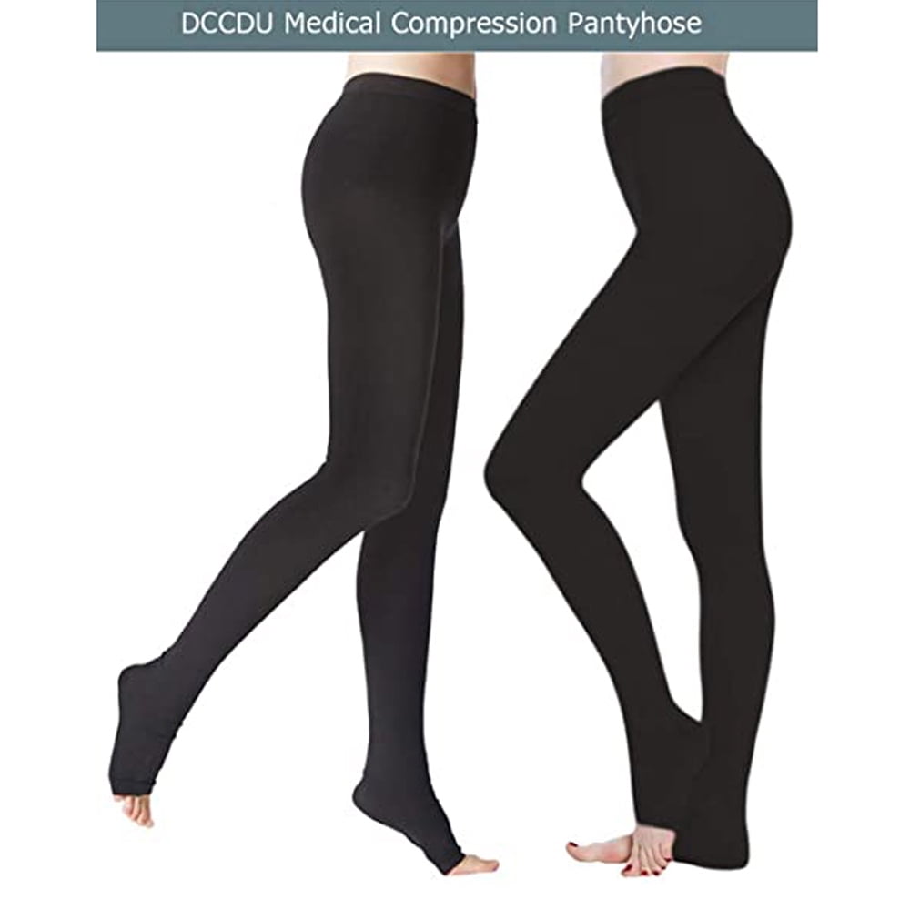 1 2 Pairs Compression Pantyhose 23-32 mmHg Opaque Graduated Support ...