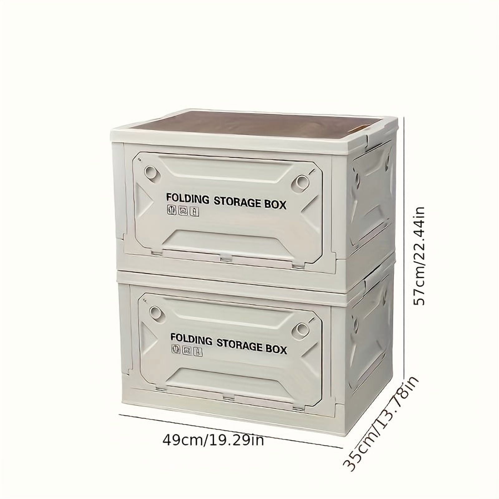 Portable 1/2 Pcs 5-Door ABS Folding Table w/Storage, Wooden Top for ...