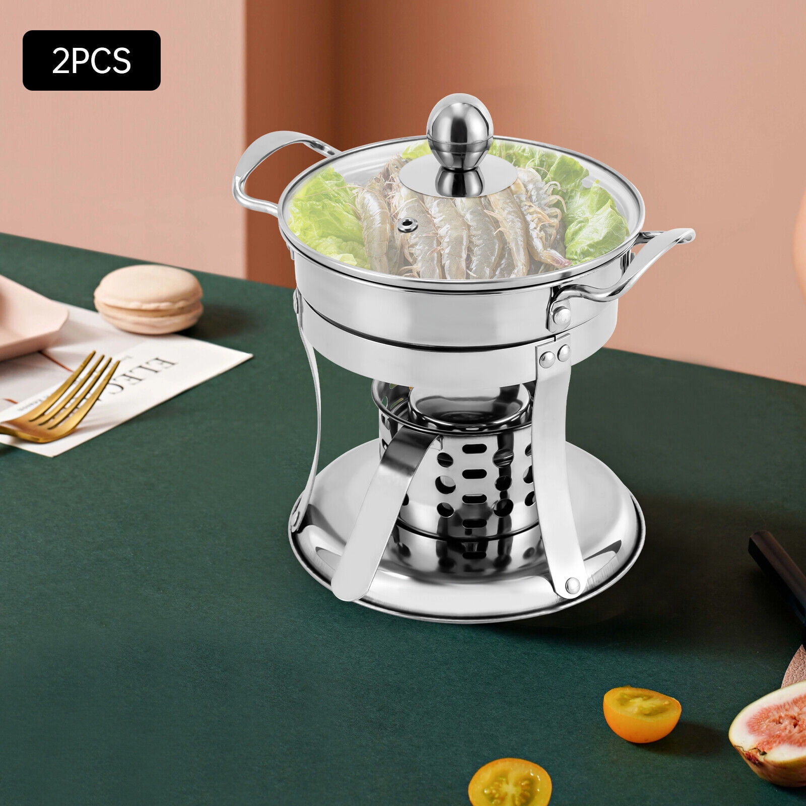 1-2 People Camping Cooking Multi Set W/ Alcohol Furnaces /Pots/Pan ...