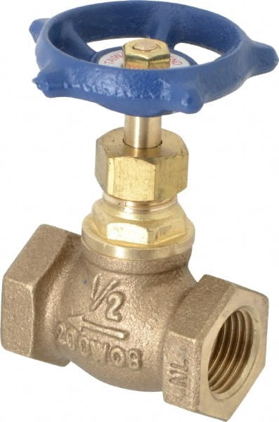 1/2" Pipe, FNPT Ends, Brass Rising Stem Globe Valve - Walmart.com