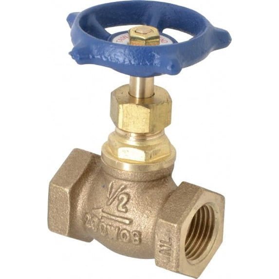1/2" Pipe, FNPT Ends, Brass Rising Stem Globe Valve - Walmart.com
