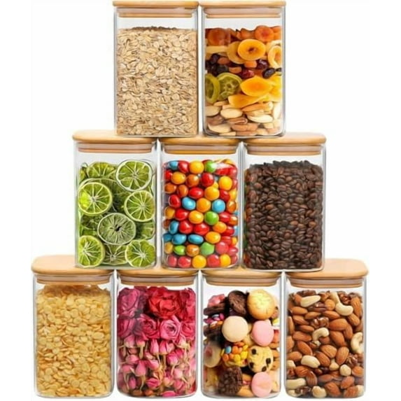 1.2 Qt Glass Storage Containers with Lids, Glass Jars with Lids, Clear ...