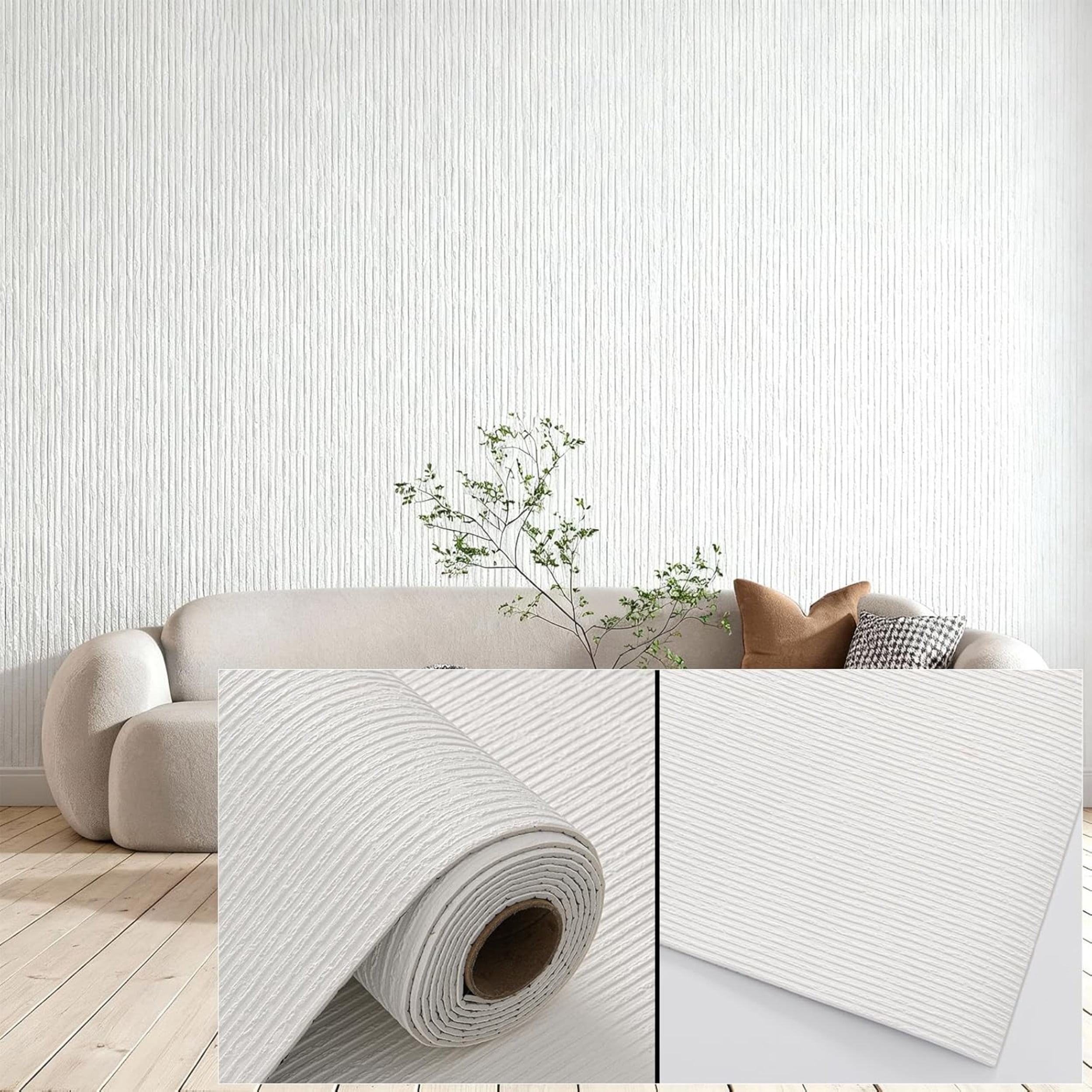 1/2 Roll 3D Wall Panels Peel and Stick - 23.82"x118.1" PVC Faux Texture ...
