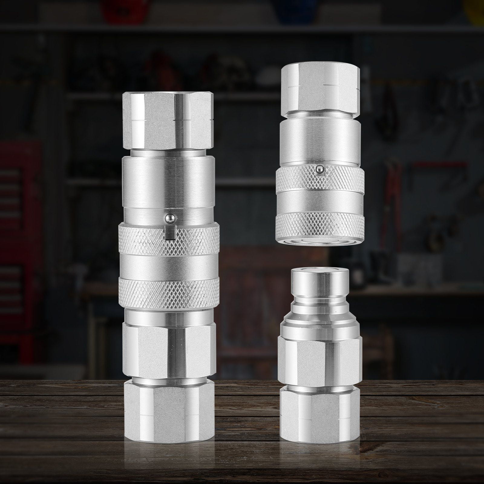 1/2" Skid Steer Quick Disconnect Couplers, Flat Face Hydraulic Fittings ...