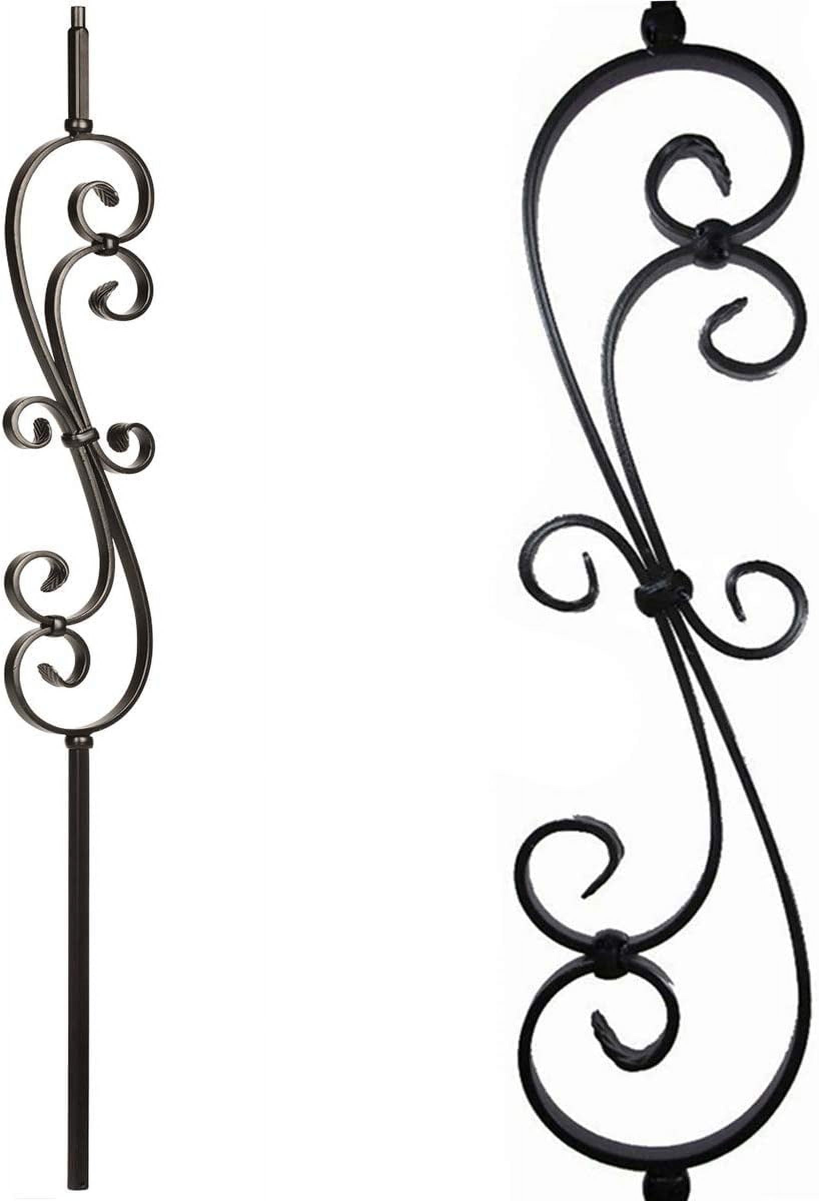 1/2" Skinny Scroll Iron Balusters (5-Pack) Metal Spindles - Stair ...