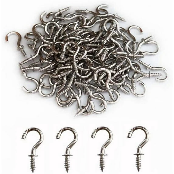 1/2'' Small Ceiling Hooks Screw-In Cup Hooks 1/2 Inch Screw Light Hooks ...