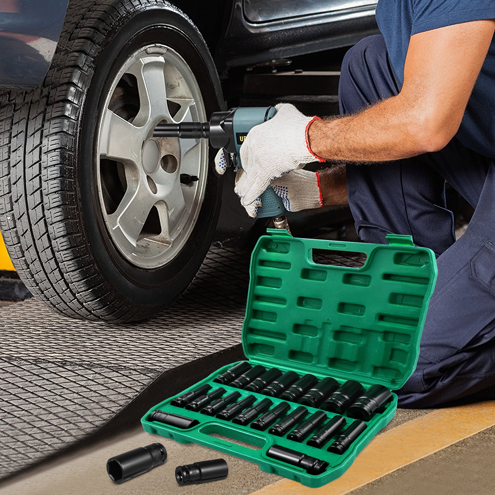 1/2 Socket Set,20Pcs/Set Impact Socket Tool Set Heavy Duty 8-32Mm 1/2 ...